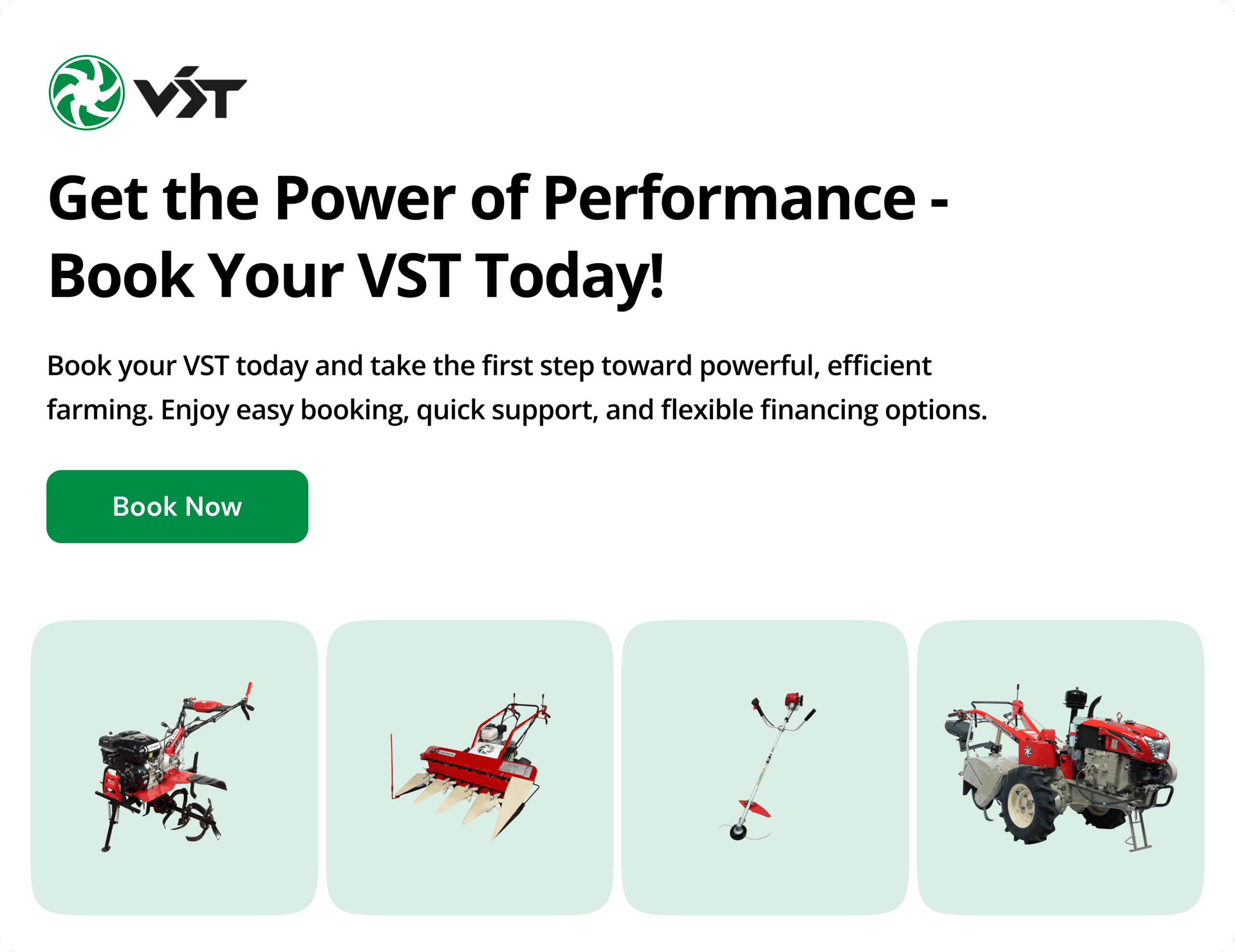 book your tiller - VST Tillers Tractors
